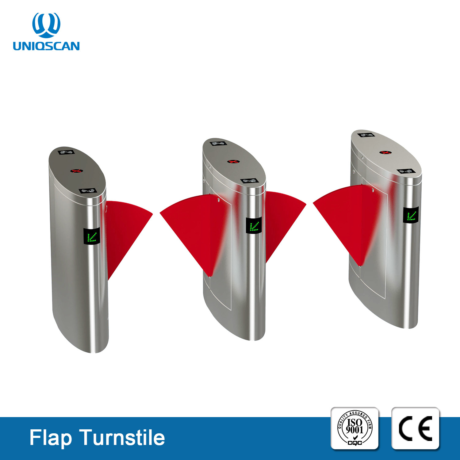 Security Control Pedestrian Barrier Systems , Flap Barrier System Rfid ...